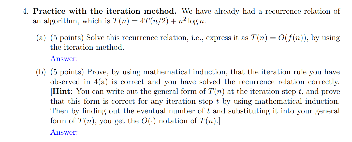 Solved Know the answer of A is O(n^2log(n)), want to know | Chegg.com