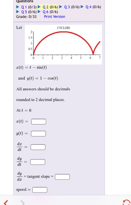 Solved Let x(t) = t - sin(t) and y(t) = 1 - cos(t) All | Chegg.com Solved Let x(t) = t - sin(t) and y(t) = 1 - cos(t) All | Chegg.com