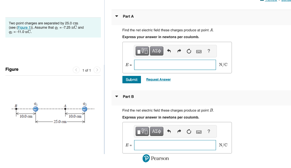 Solved Two point charges are separated by 25.0 cm (see | Chegg.com