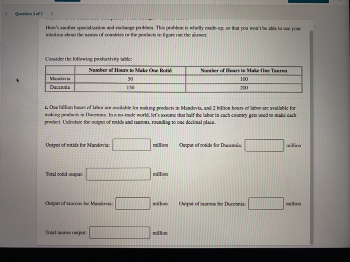 Solved Question 3 of 7 > Here's another specialization and | Chegg.com