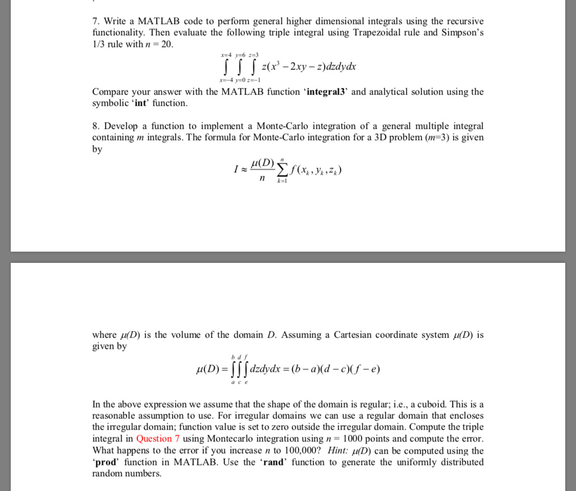 Develop a function to implement a Monte-Carlo | Chegg.com