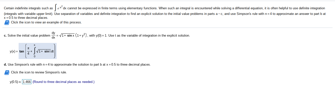 Solved osso Certain indefinite integrals such as ex?dx | Chegg.com