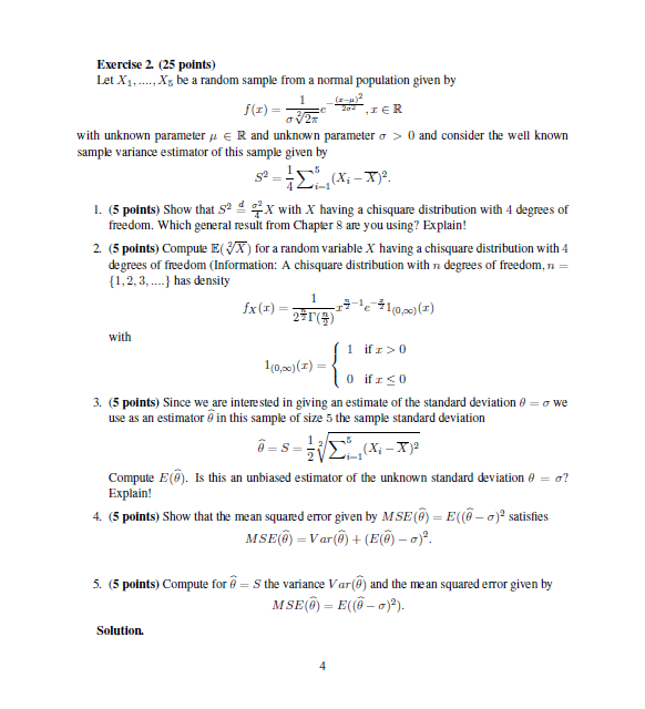 Solved 1 207,IER Exercise 2. (25 points) Let X1....., Xs be | Chegg.com