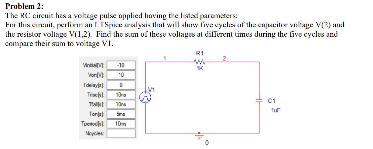Solved use LTSpice to find the sum of voltage of (VR1 and | Chegg.com