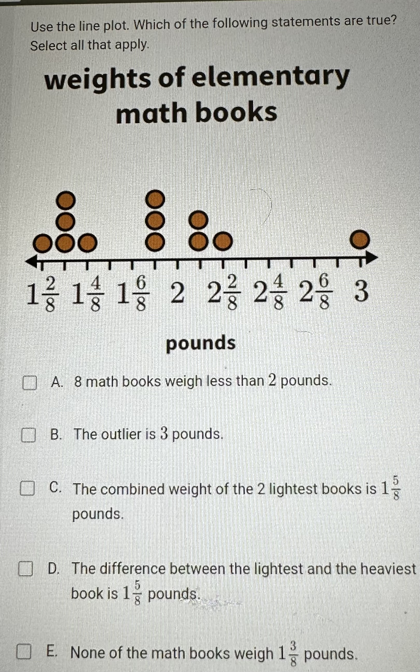 Solved Use the line plot. Which of the following statements | Chegg.com
