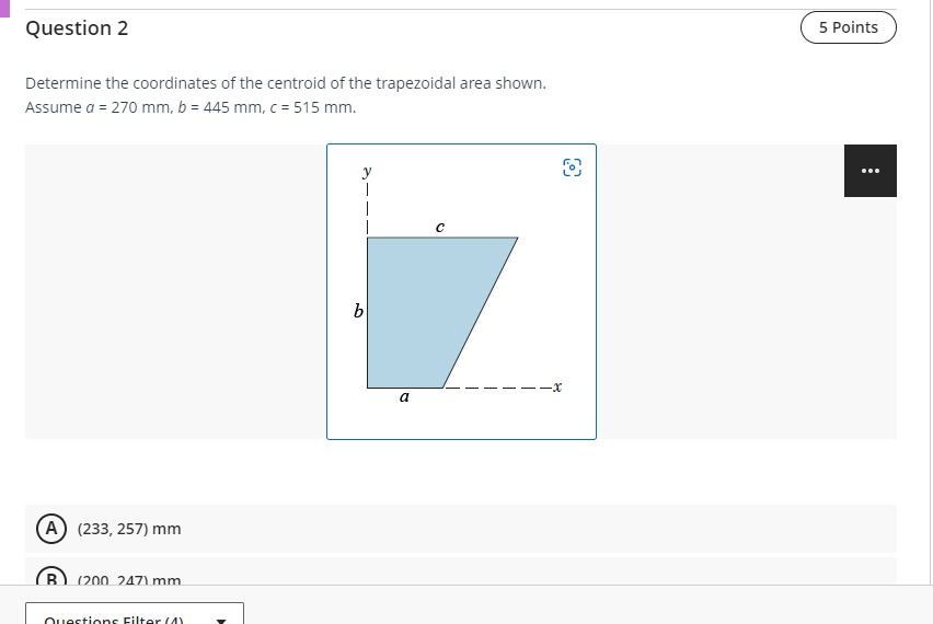 Solved Question 2 Determine the coordinates of the centroid | Chegg.com