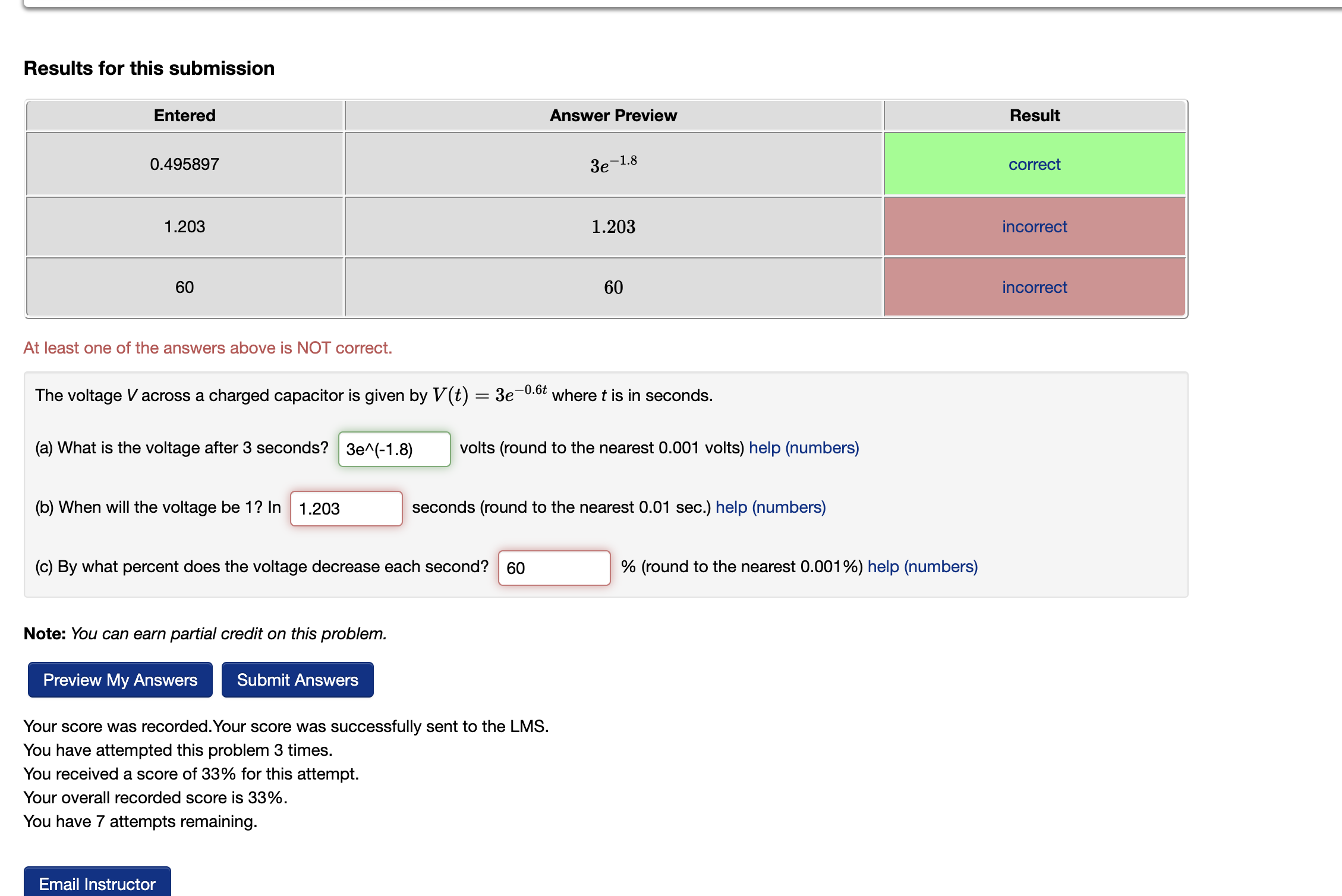 Solved Results for this submission\table[[Entered,Answer | Chegg.com