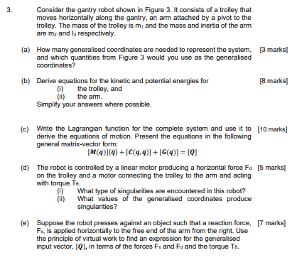 Solved Figure 3Consider the gantry robot shown in Figure 3 . | Chegg.com
