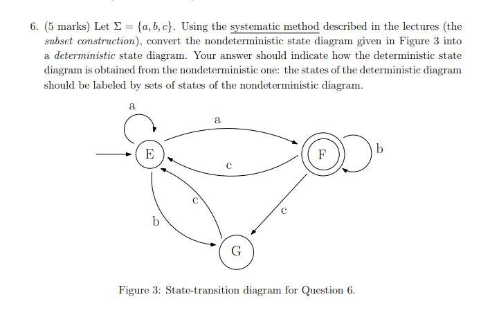 Solved 6. (5 marks) Let Σ={a,b,c}. Using the systematic | Chegg.com