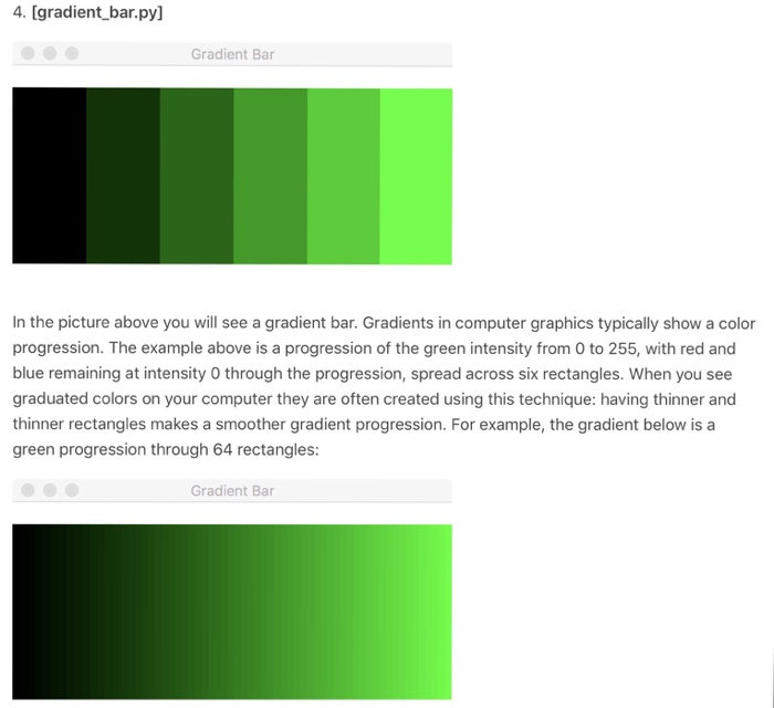 Solved 4. [gradient bar.py Gradient Bar In the picture above | Chegg.com