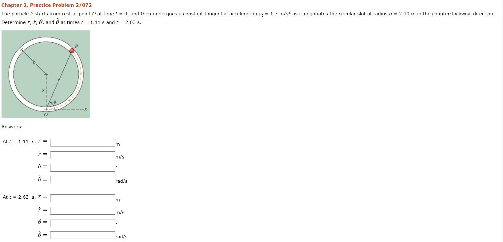 Solved Chapter 2, Practice Problem 2/072 The particle P | Chegg.com