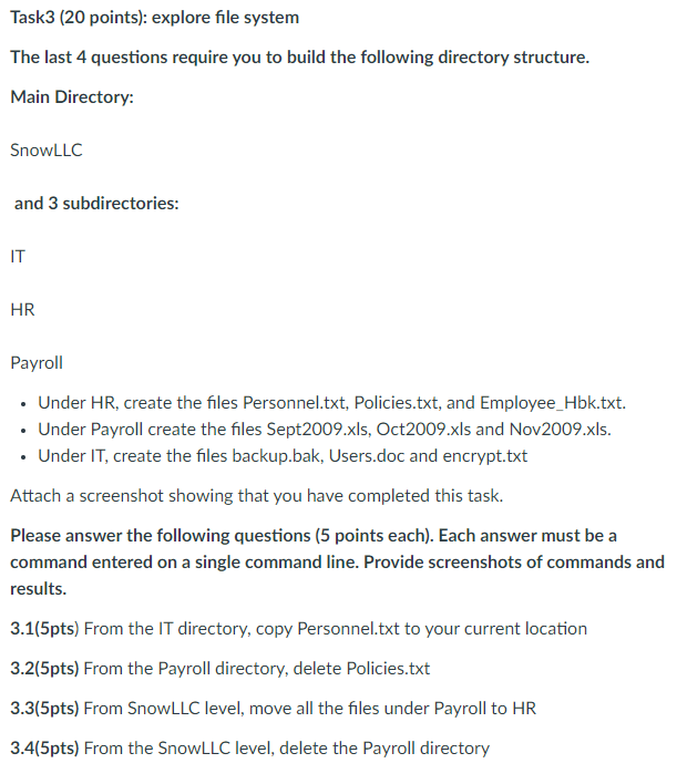 Solved Task3 ( 20 points): explore file system The last 4 | Chegg.com