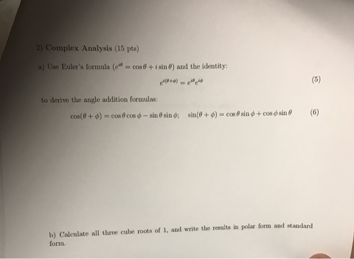 Solved Complex Analysis Use Euler's formula (e^i Theta =cos | Chegg.com