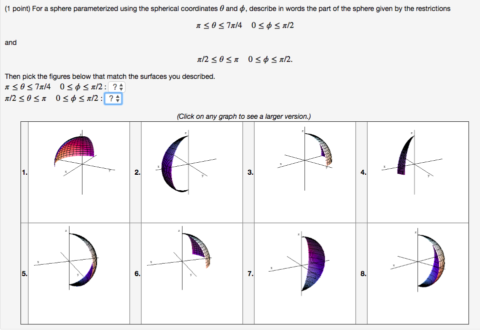 Solved 1 Point For A Sphere Parameterized Using The