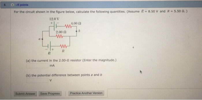 Solved 8. -15 points For the circuit shown in the figure | Chegg.com