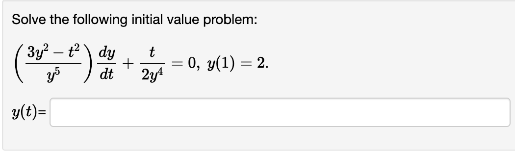 Solved Solve The Following Initial Value Problem 4607
