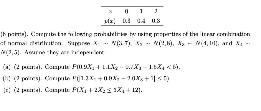 Solved ints). Compute the following probabilities by using | Chegg.com