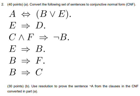 Solved 2. (40 points) (a). Convert the following set of | Chegg.com