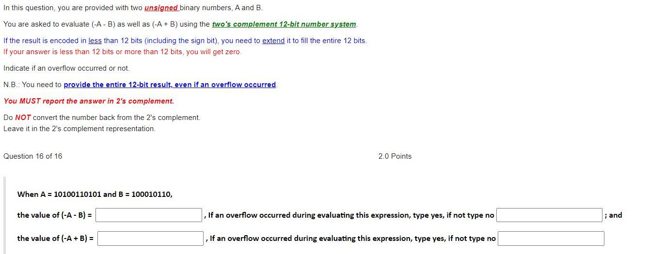 Solved In this question, you are provided with two unsigned | Chegg.com