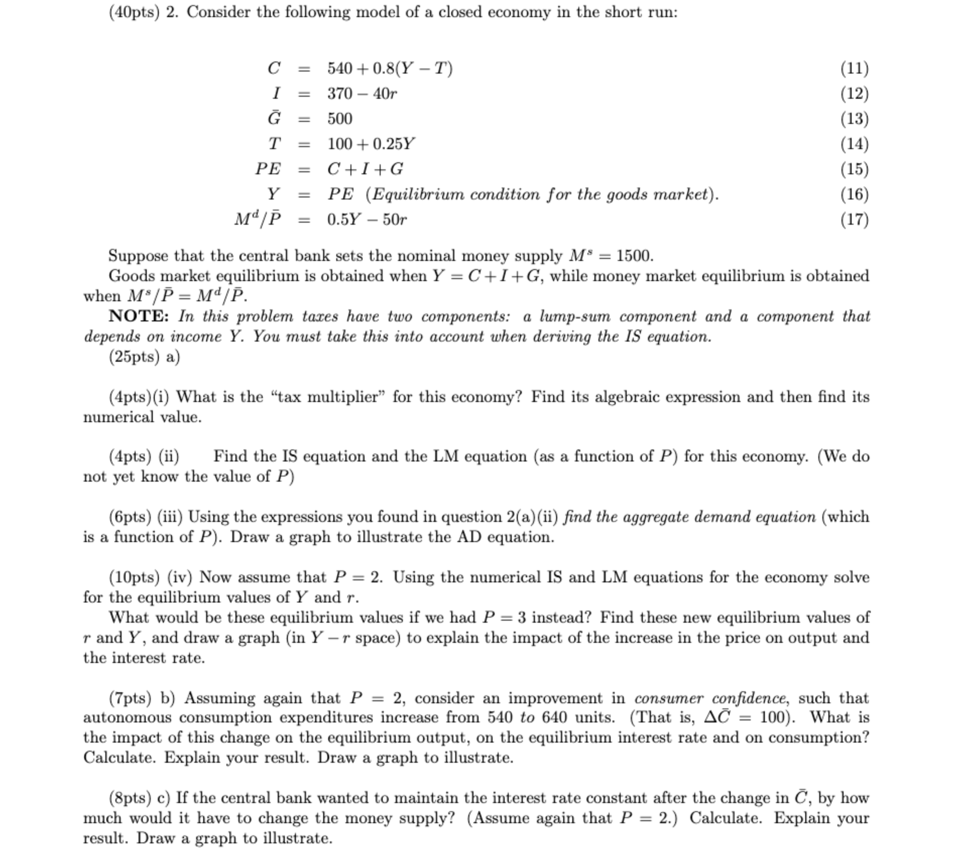 solved-40pts-2-consider-the-following-model-of-a-closed-chegg