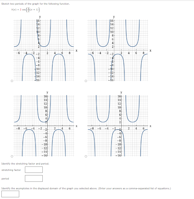 Solved Sketch two periods of the graph for the following | Chegg.com