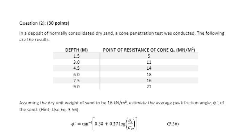 Solved Question 2 30 Points In A Deposit Of Normally