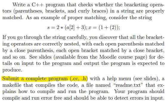 Solved Write a C++ program that checks whether the | Chegg.com