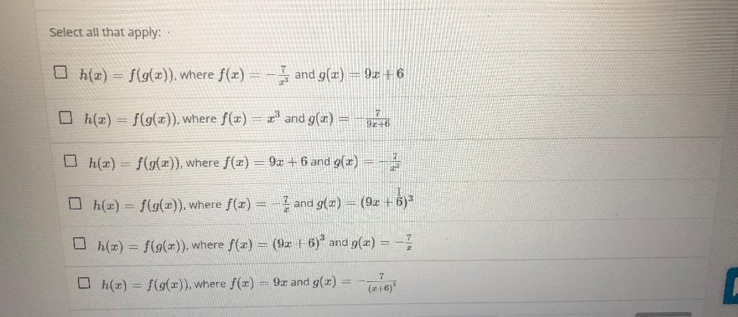 Solved Question Given The Function Hx Below Select The