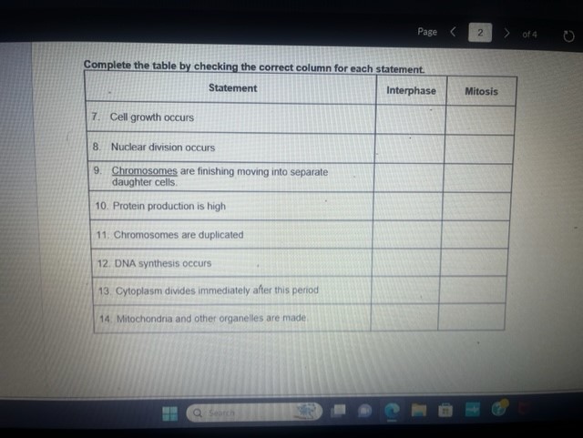 Solved Complete the table by checking the correct column for | Chegg.com