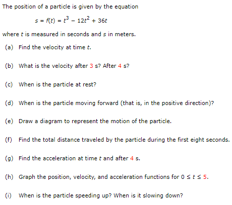 Solved The position of a particle is given by the equation | Chegg.com