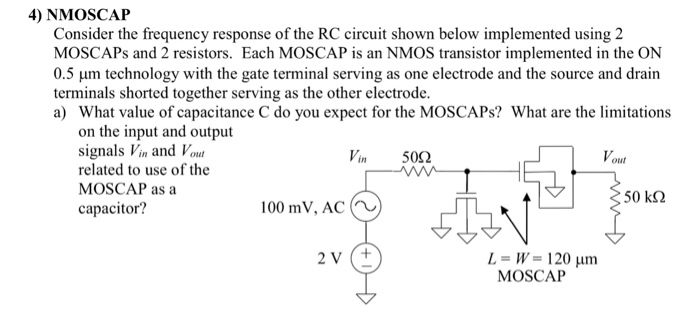 Solved 4) NMOSCAP Consider the frequency response of the RC | Chegg.com