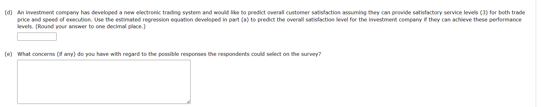 Solved et x1 represent satisfaction with trade price, x2 | Chegg.com