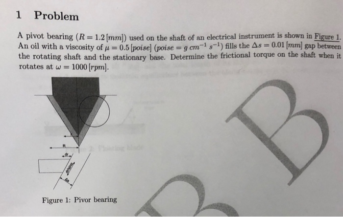 Solved 1 Problem A pivot bearing (R 1.2[mm) used on the | Chegg.com