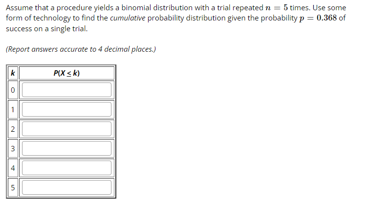 Solved Assume that a procedure yields a binomial | Chegg.com Solved Assume that a procedure yields a binomial | Chegg.com