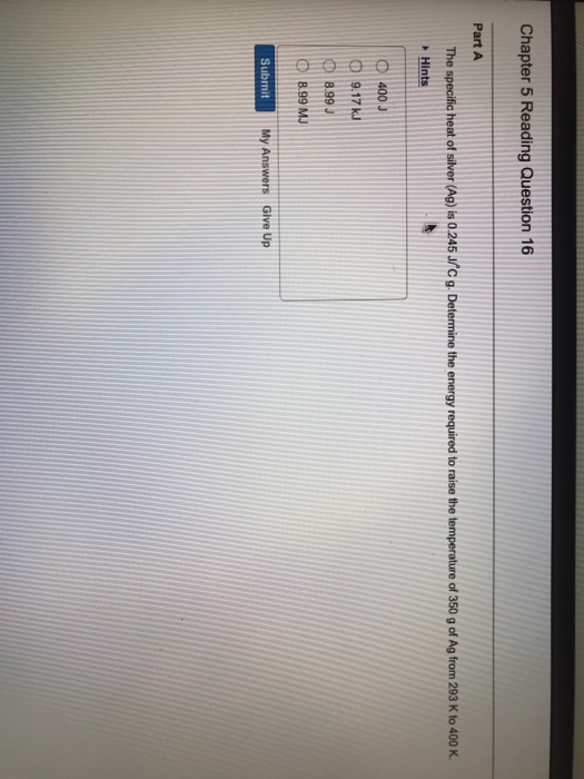 Solved Chapter 5 Reading Question 16 Part A The specific | Chegg.com