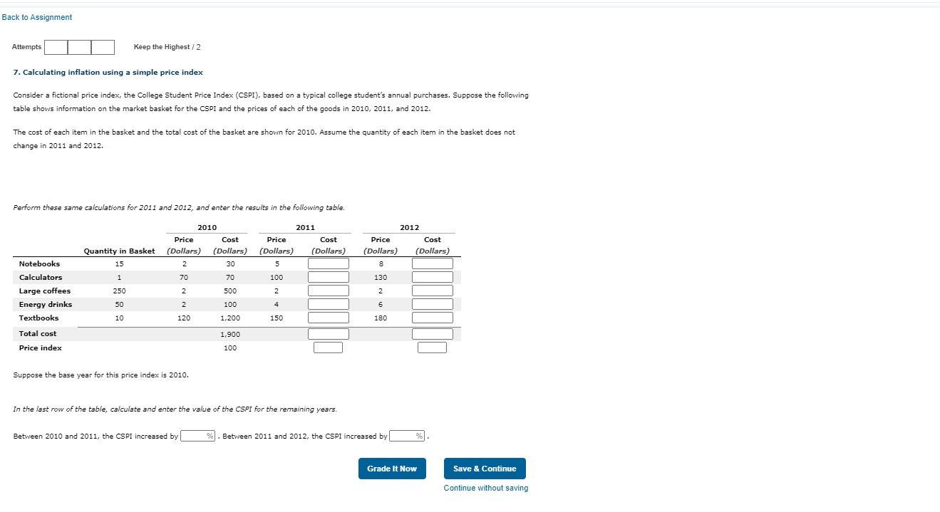 Solved Back to Assignment Attempts Keep the Highest/2 7. | Chegg.com