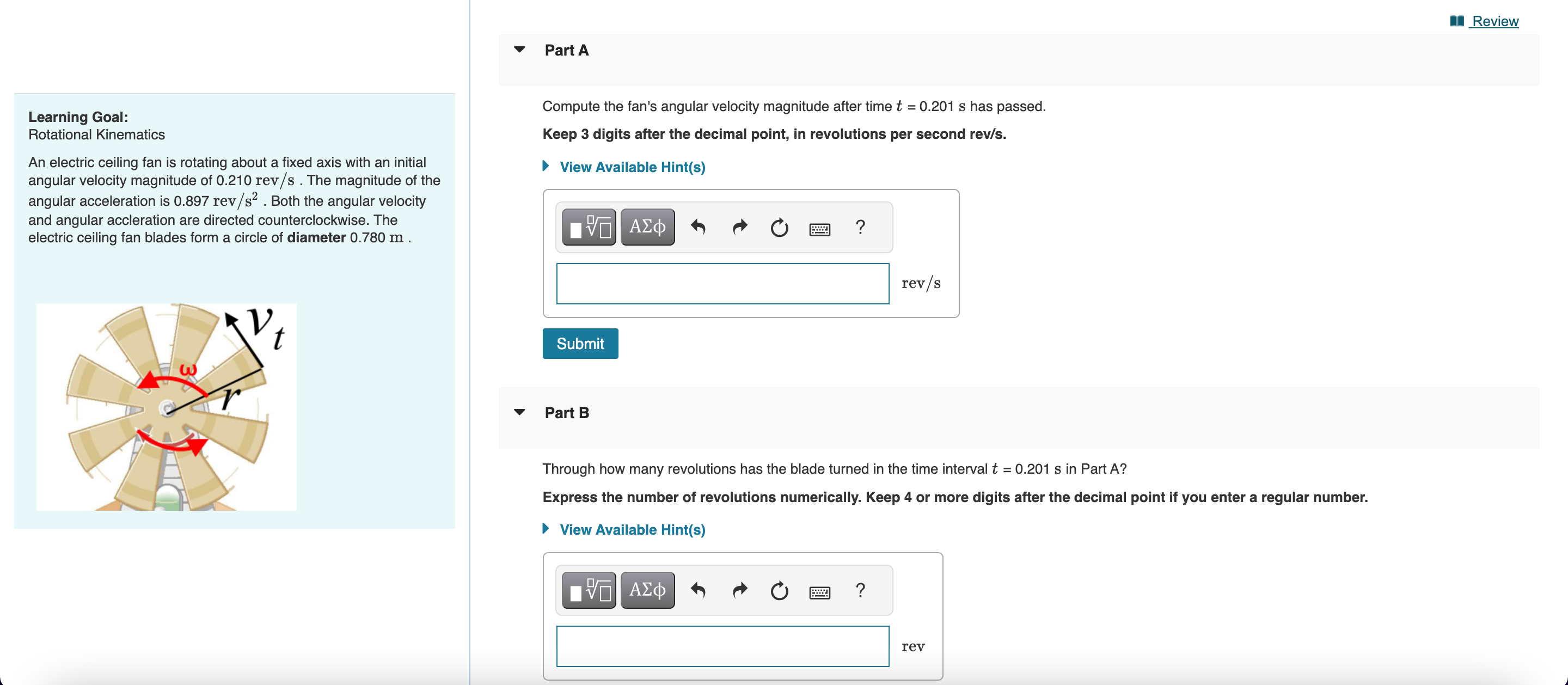 Solved Learning Goal: Rotational Kinematics An electric | Chegg.com