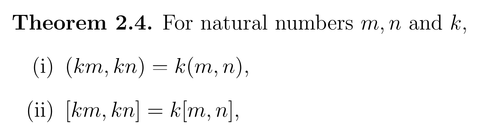 Solved Theorem 2.4. For natural numbers m,n and k, (i) | Chegg.com