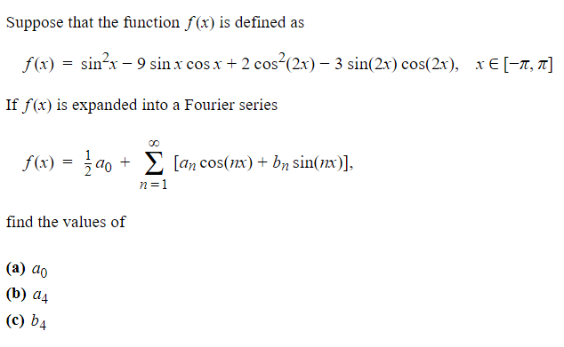 Solved Suppose that the function f(x) is defined as | Chegg.com