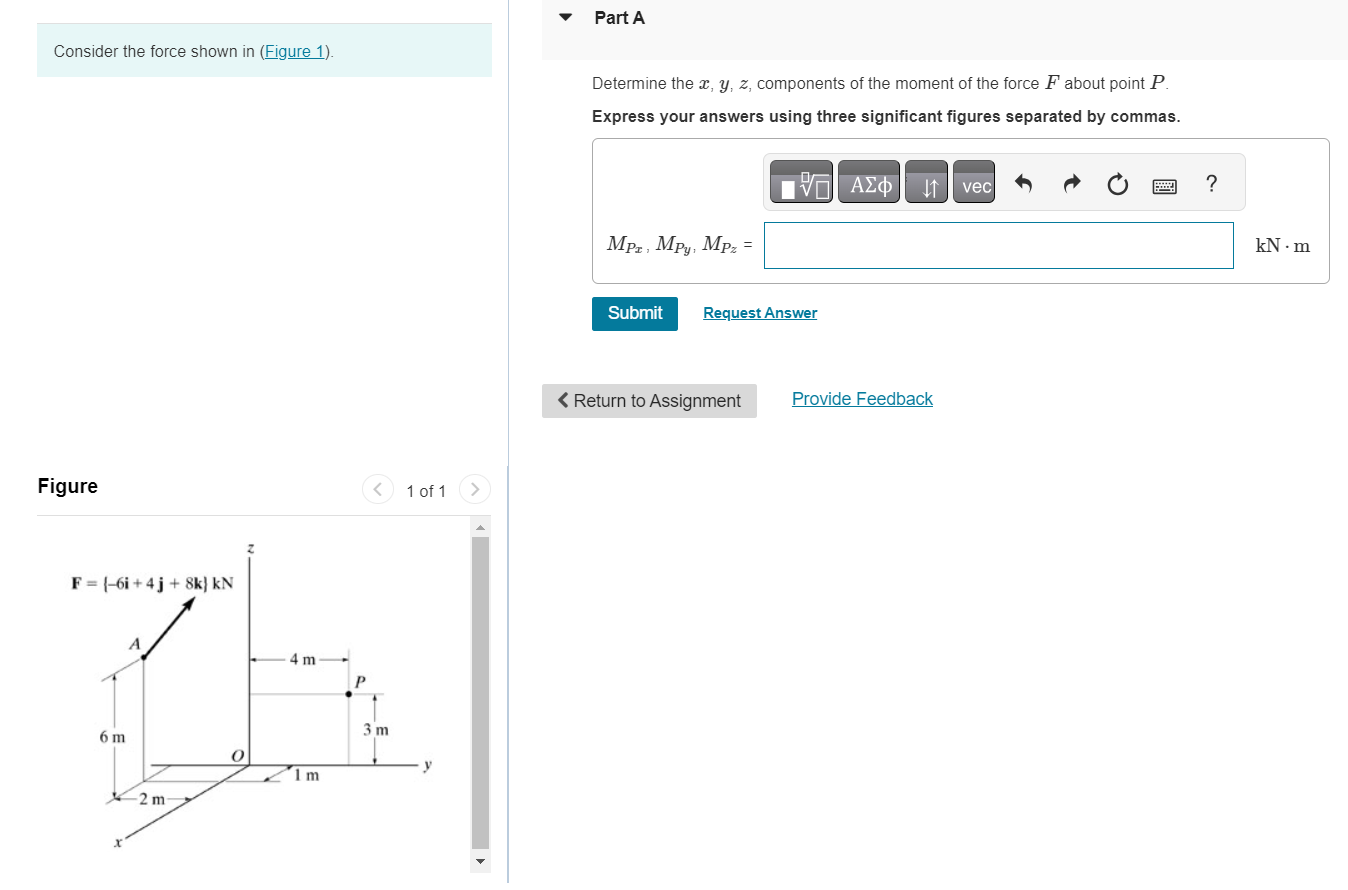 Consider the force shown in (Figure 1). Determine the | Chegg.com