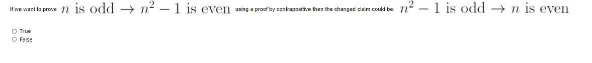 Solved If we want to prove n is odd →n– 1 is even using a | Chegg.com