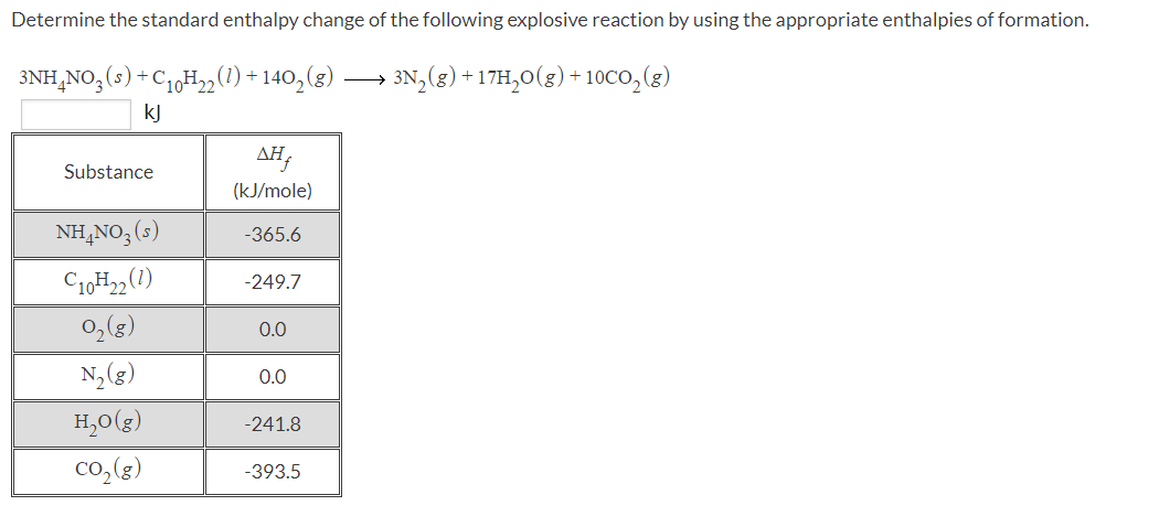 Solved Determine the standard enthalpy change of the | Chegg.com