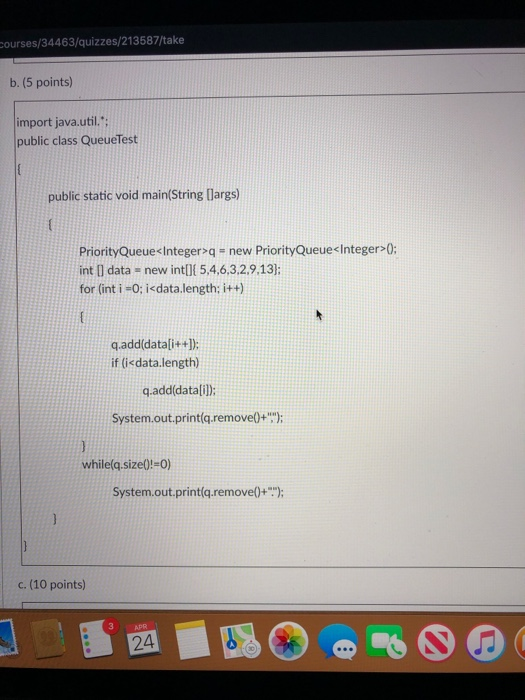 Solved Question 4 Predict the output of the following Java | Chegg.com