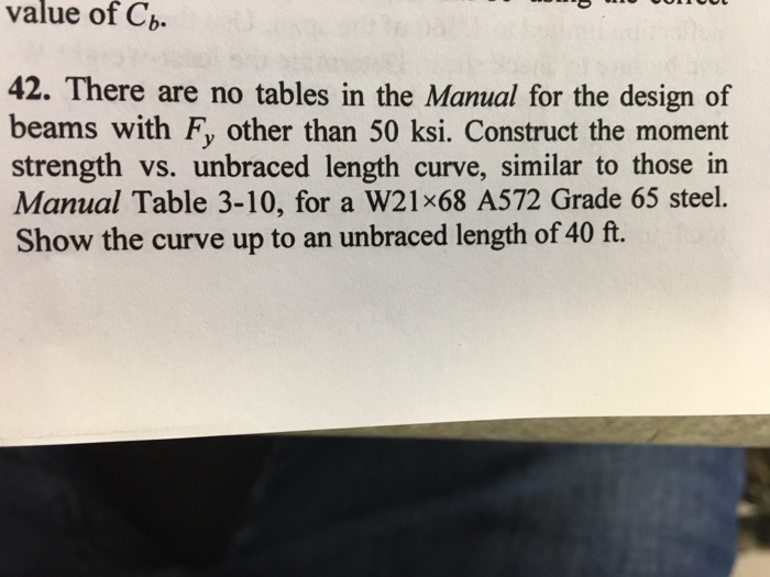 Solved value of Cb. 42. There are no tables in the Manual | Chegg.com