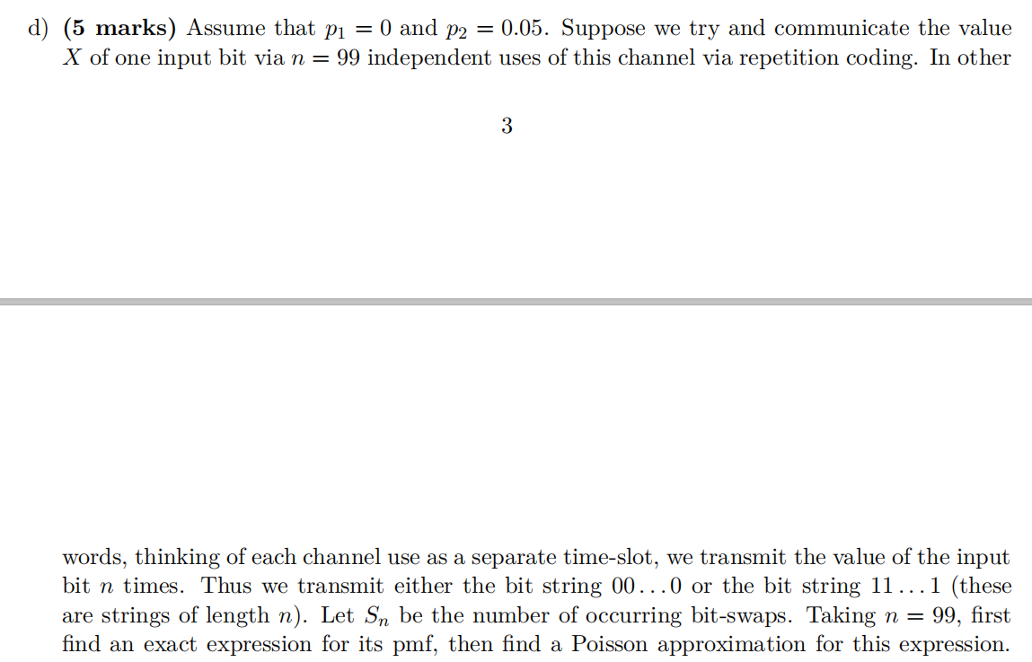 Solved Оe An imperfect discrete communication channel | Chegg.com