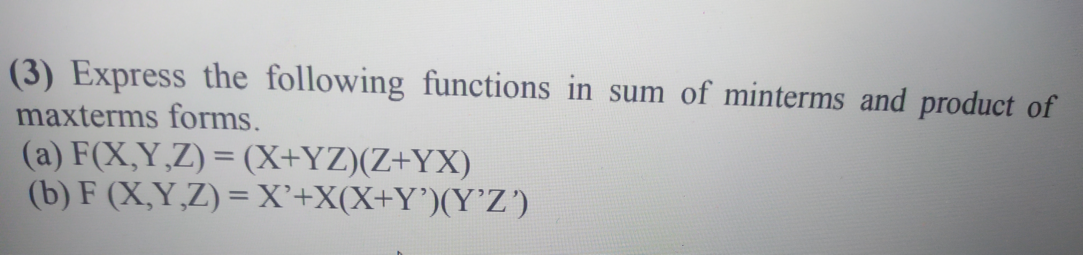 Solved (3) Express the following functions in sum of | Chegg.com