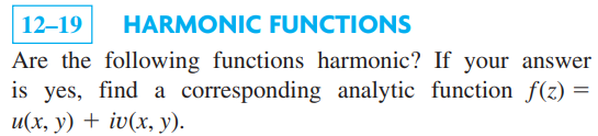 Solved HARMONIC FUNCTIONS Are the following functions | Chegg.com