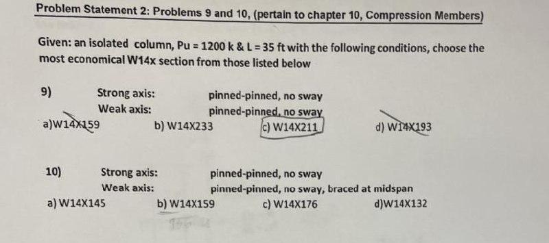 Solved Problem Statement 2: Problems 9 and 10, (pertain to | Chegg.com