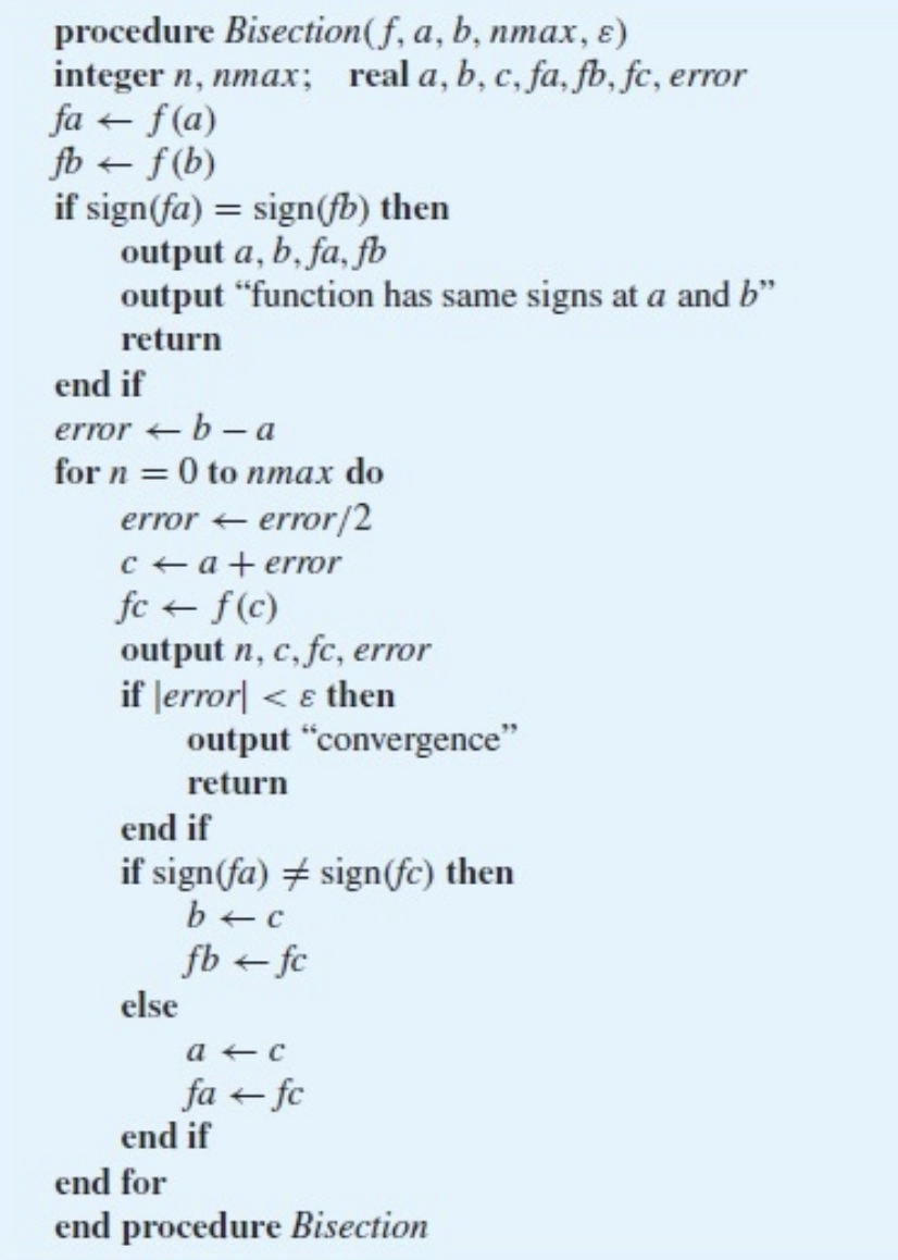 Solved Translate the procedure Bisection on p. 116-117 of | Chegg.com