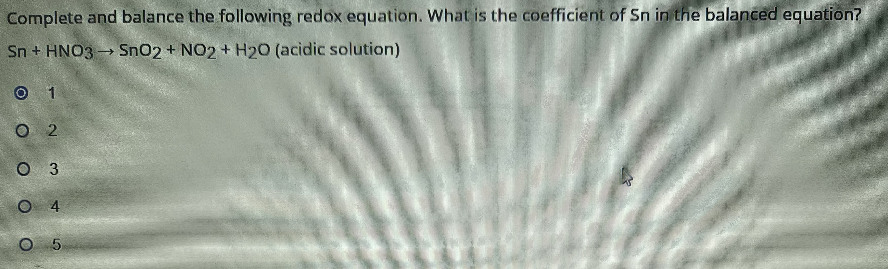 Solved Complete and balance the following redox equation. | Chegg.com